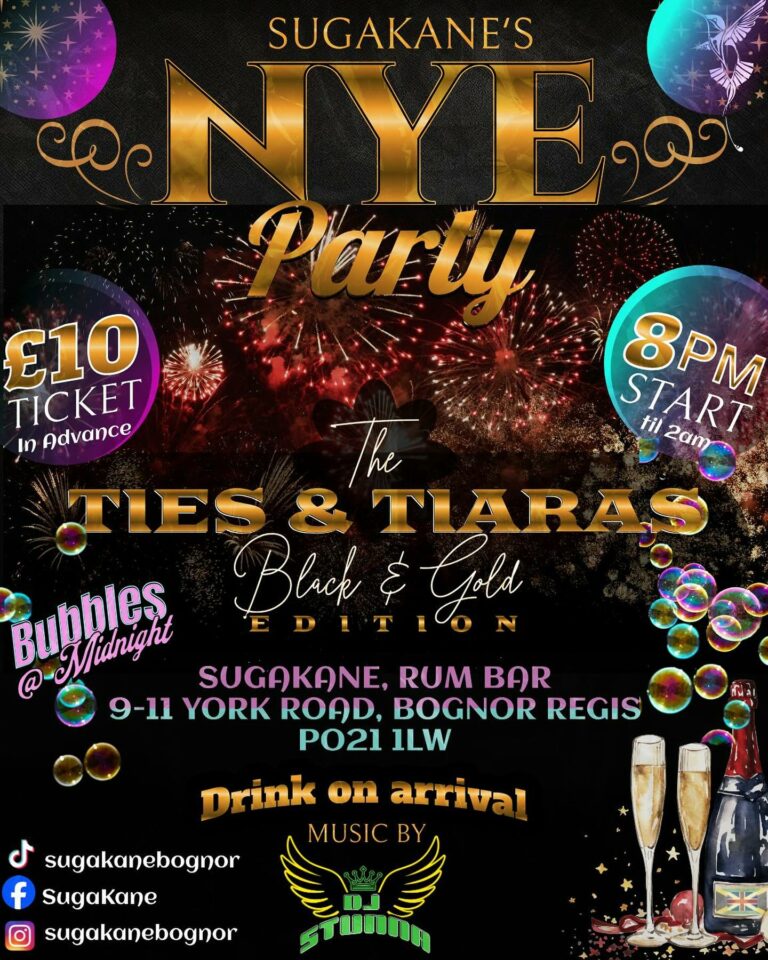 Suga Kane's NYE Party - What's On - Love Bognor Regis